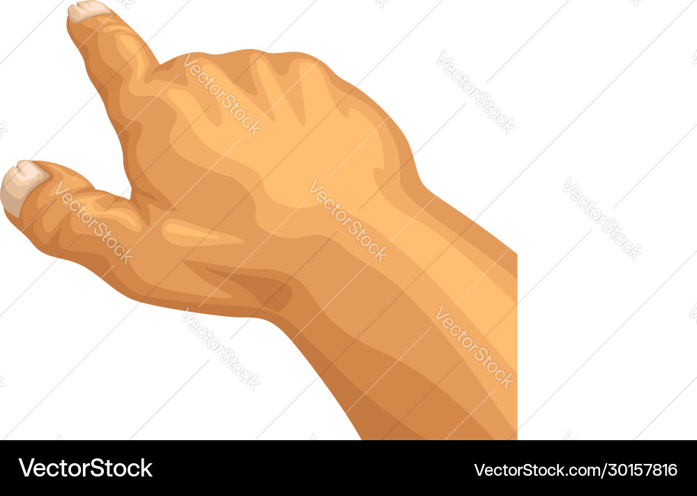 Cartoon pointing male hand Royalty Free Vector Image