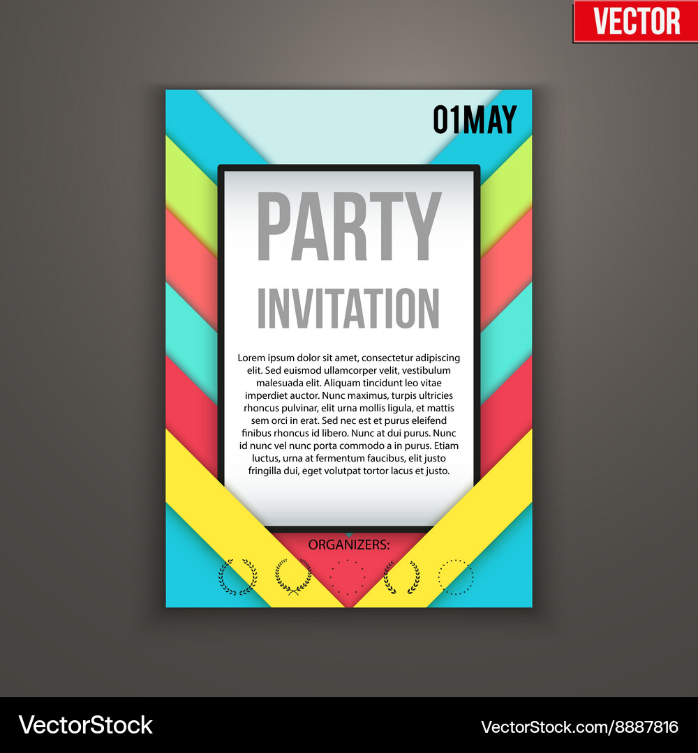 Design of template invitation flyer Royalty Free Vector