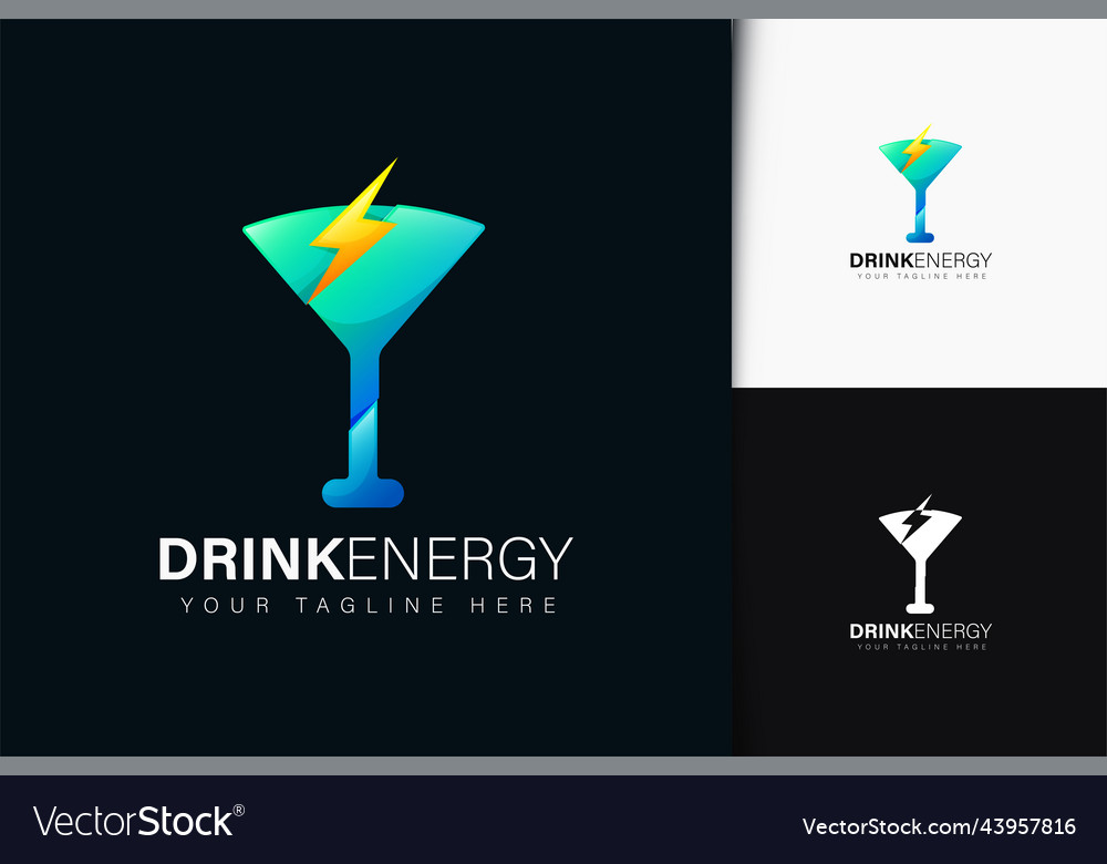Drink Energy Logo Design With Gradient Royalty Free Vector