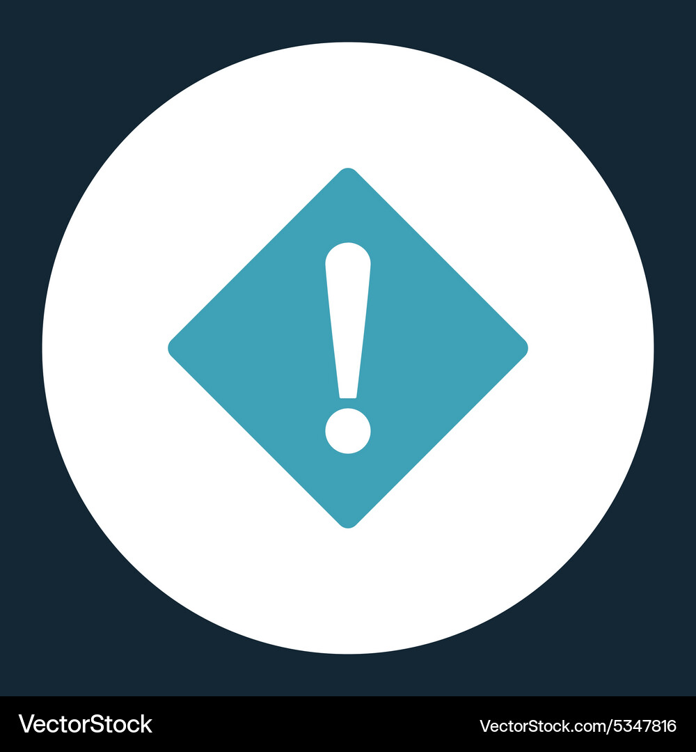Error flat blue and white colors round button Vector Image