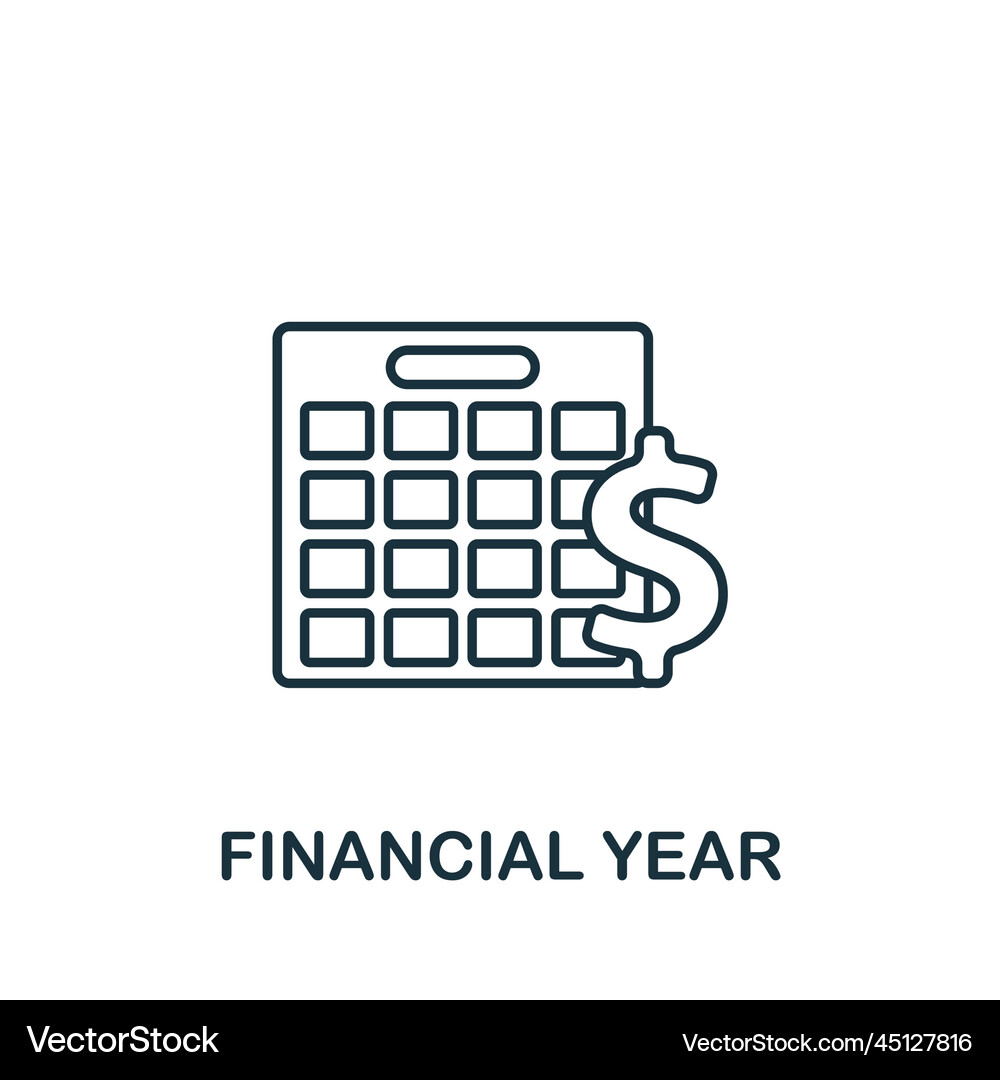Financial year icon monochrome simple policy Vector Image