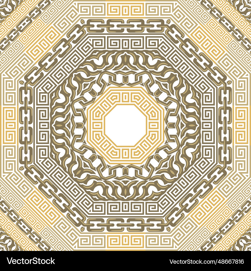 Greek ornamental symmetrical chains seamless Vector Image