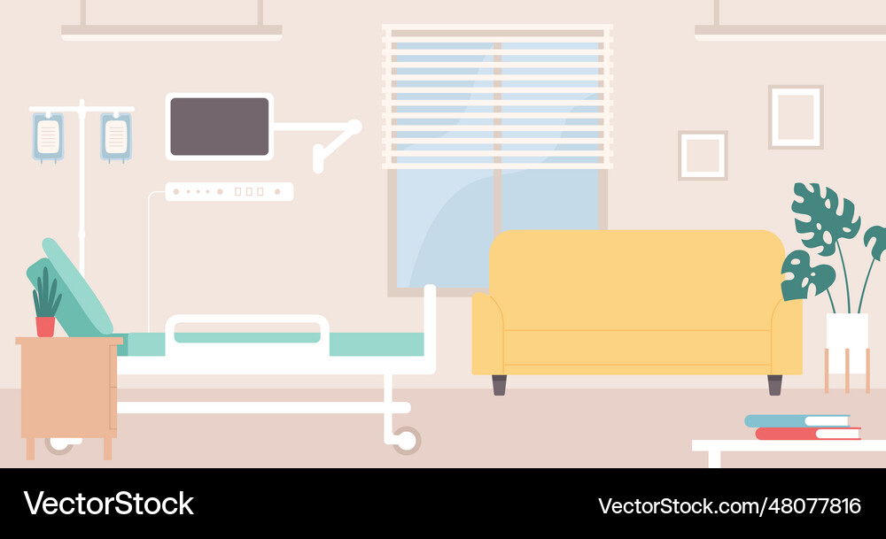 Hospital room interior ward intensive Royalty Free Vector