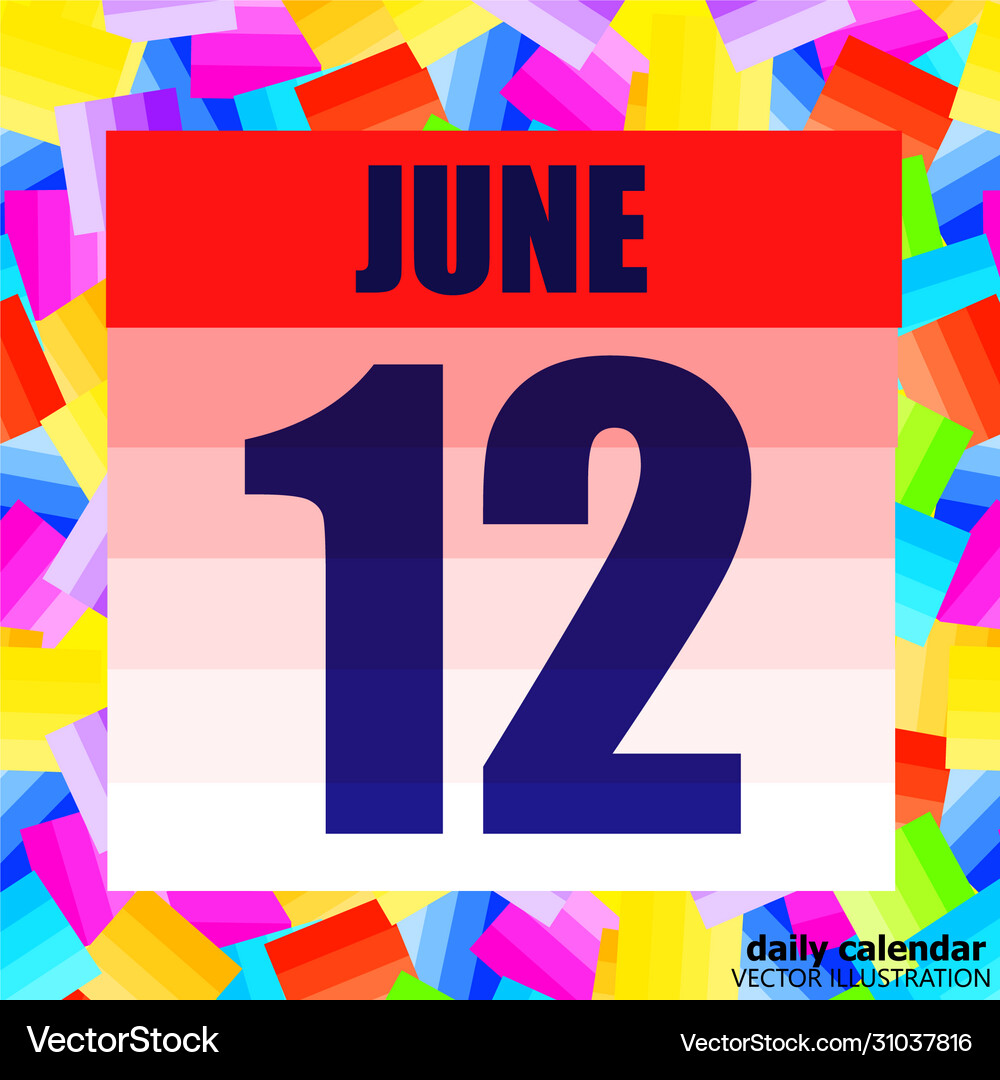 June 12 icon for planning important day twelfth Vector Image