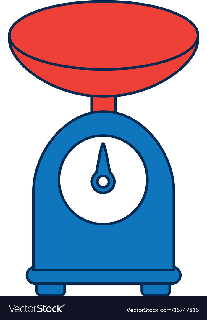 Kitchen weight scale button balance device Vector Image