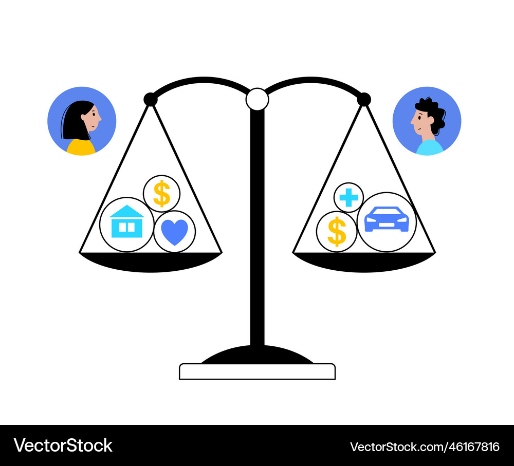 Legal divorce procedure Royalty Free Vector Image