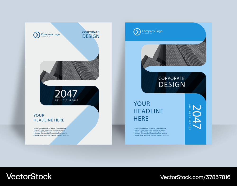 Modern blue cover design template graphic design Vector Image