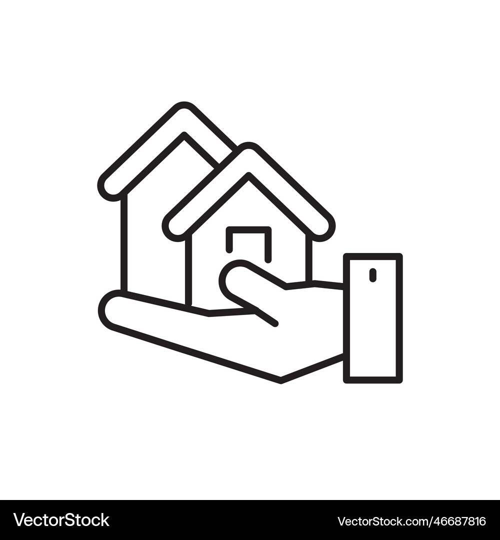 Property icon in simple line style isolated Vector Image