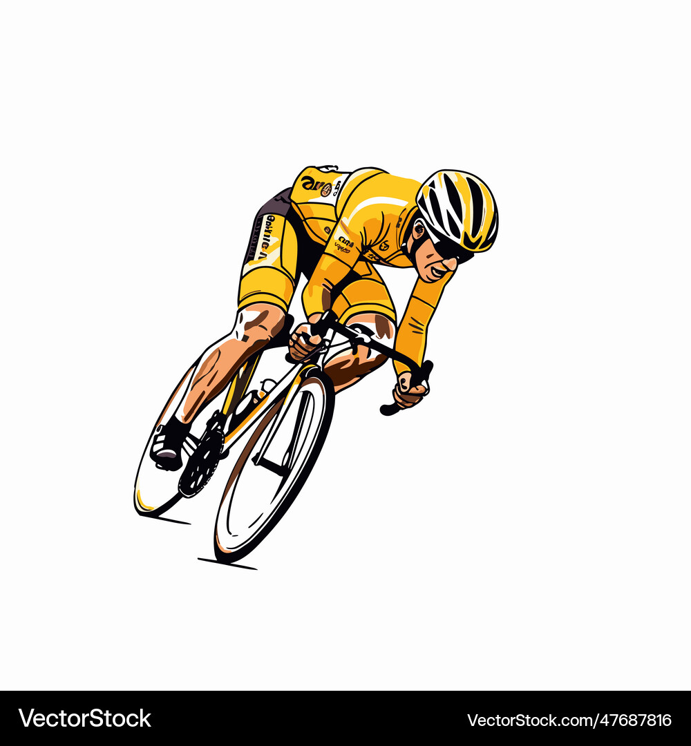 Road cyclist hand-drawn cyclist doodle style Vector Image