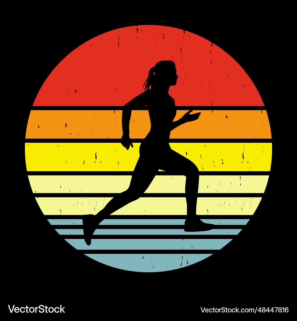 Runner marathoner running t-shirt design Vector Image