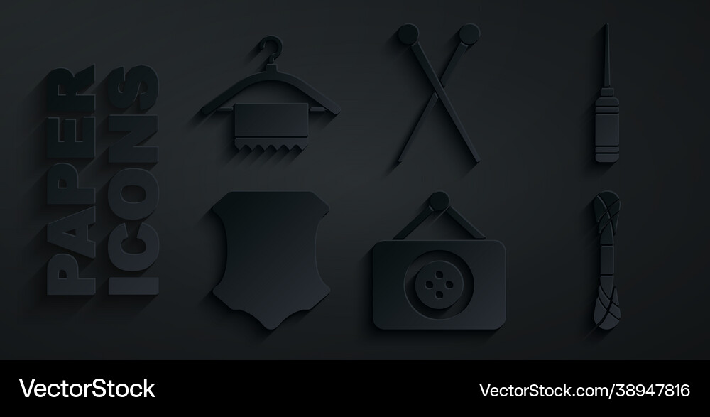 Set tailor shop awl tool leather yarn knitting Vector Image
