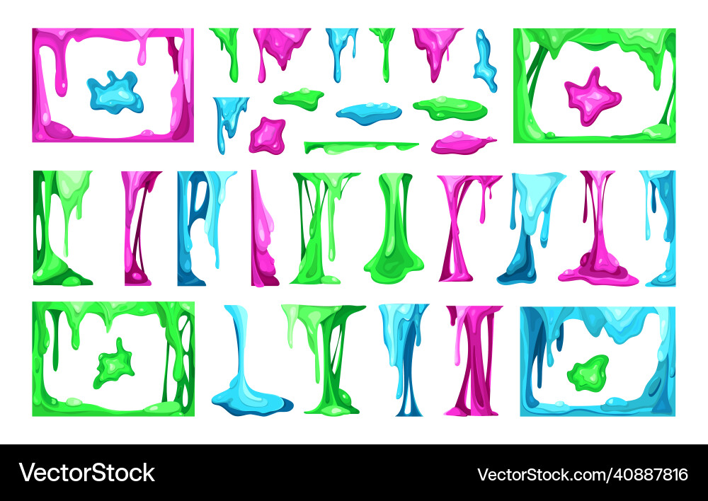 Slime set of different colors Royalty Free Vector Image