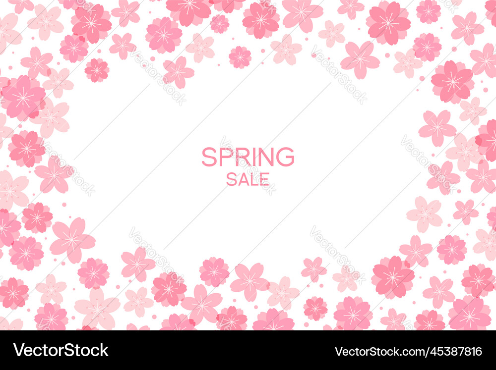 Spring flowers blossoms frame background flat Vector Image