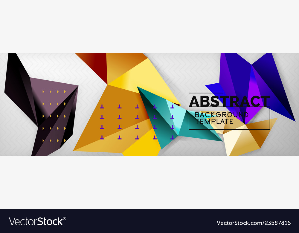 Triangles background techno template Royalty Free Vector