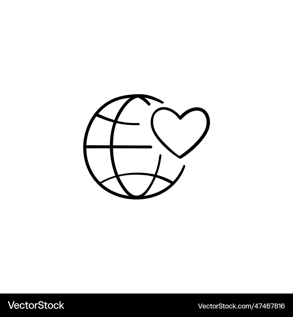 World care line style icon design Royalty Free Vector Image