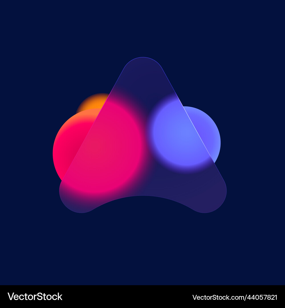 A letter logo in glass morphism style multicolor Vector Image