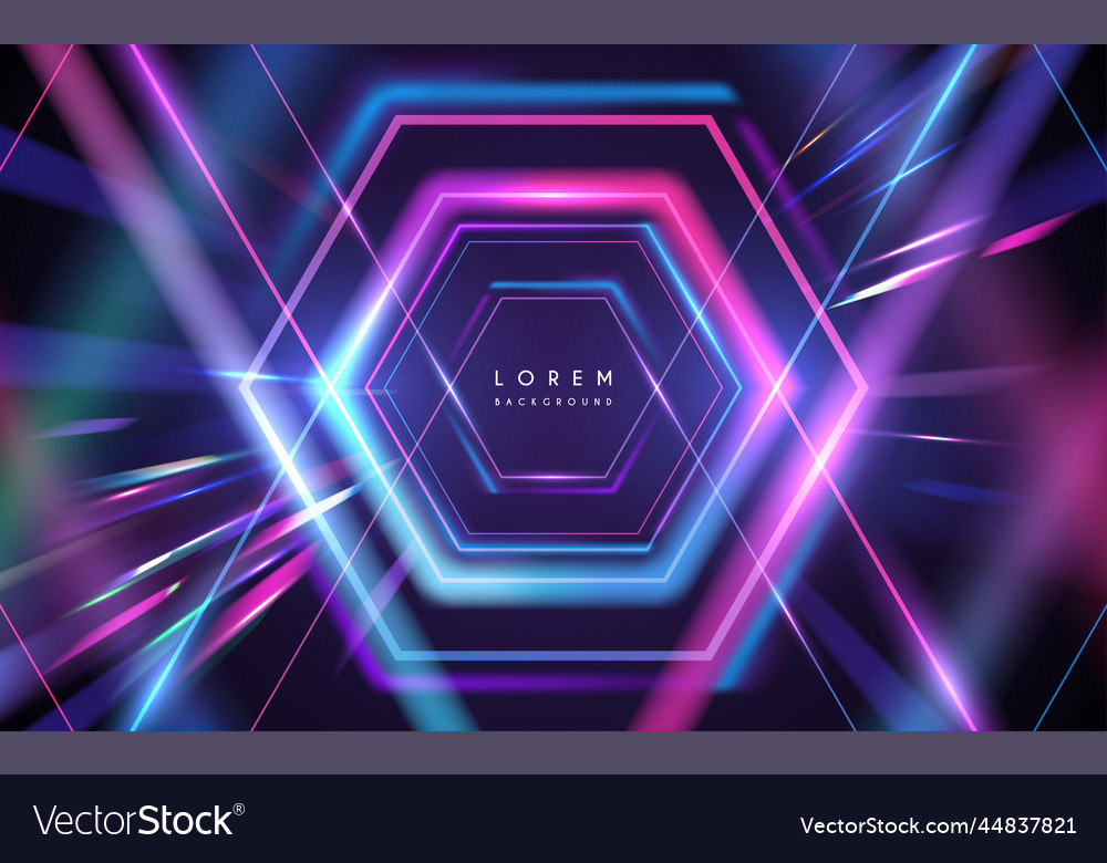 Abstract neon color hexagonal lines background Vector Image Abstract neon color hexagonal lines background Vector Image