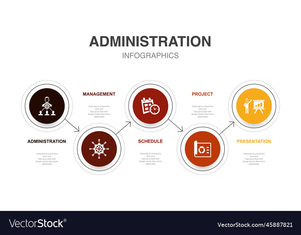 Administration management schedule project Vector Image