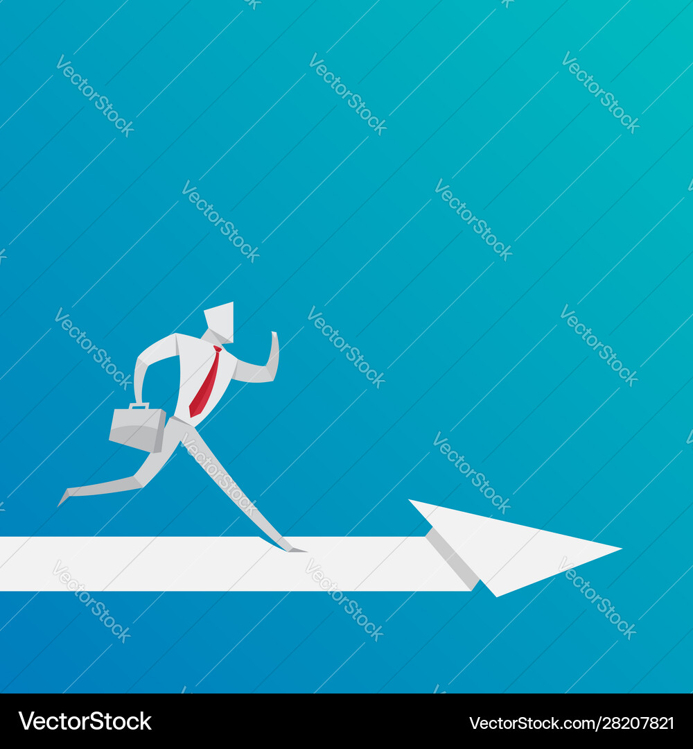 Business people concept run forward arrow origami Vector Image