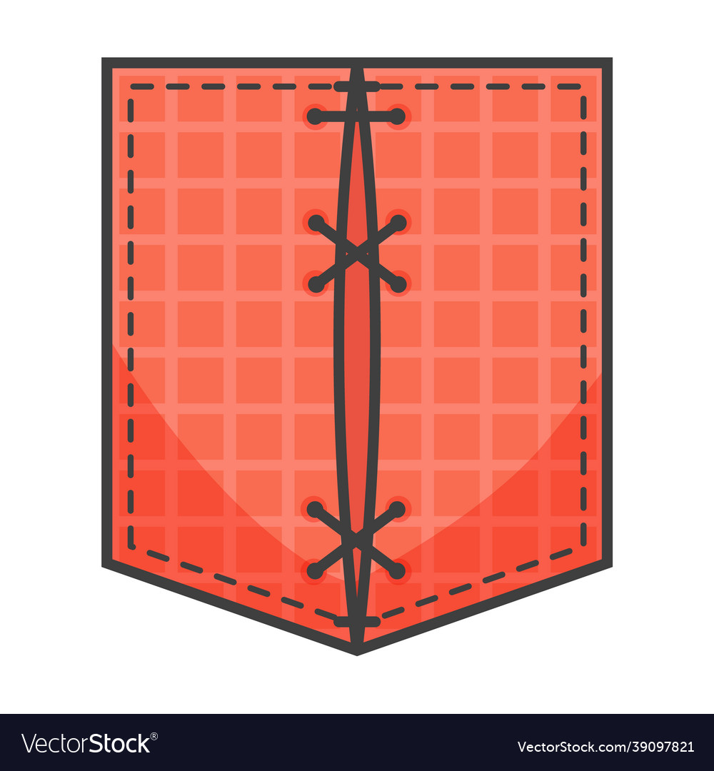 Checkered pocket patch element for casual style Vector Image