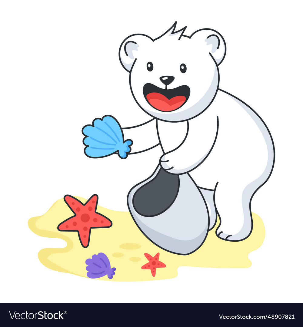 Collecting shells Royalty Free Vector Image - VectorStock