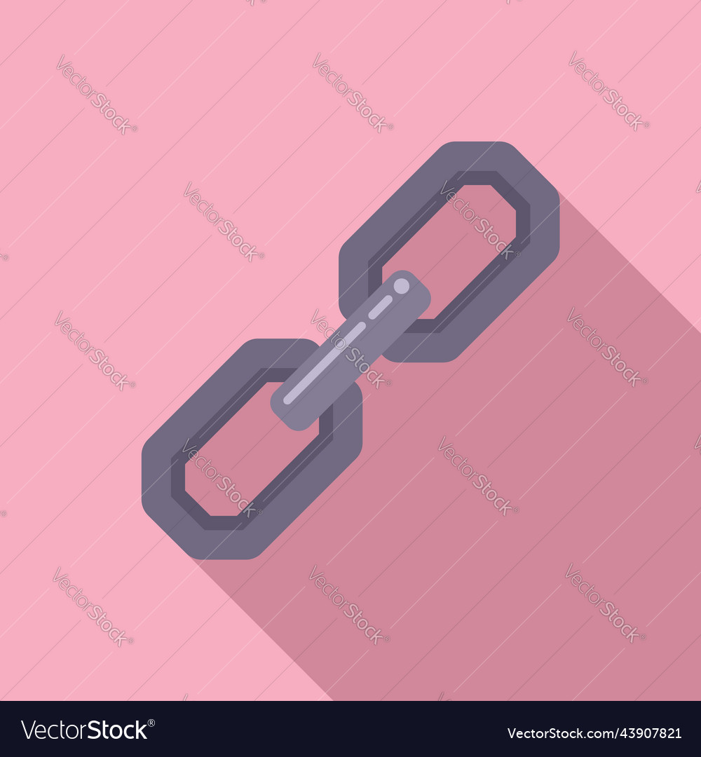 Connect chain icon flat web link Royalty Free Vector Image