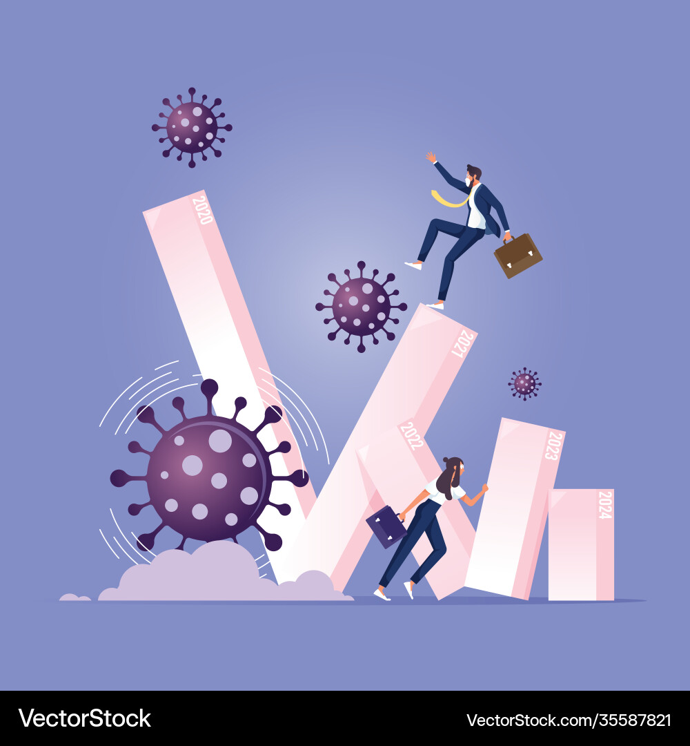 Coronavirus caused global economy to collapse Vector Image