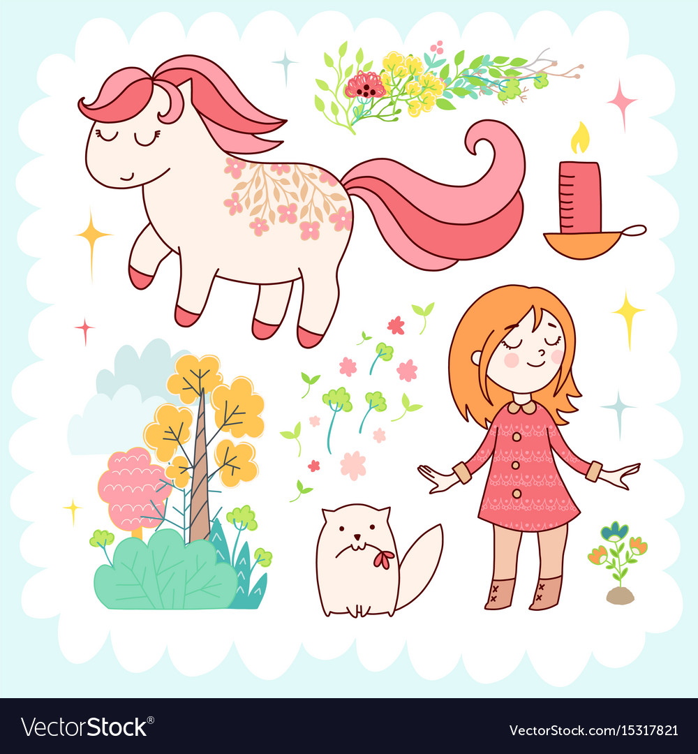 Doodles cute elements Royalty Free Vector Image