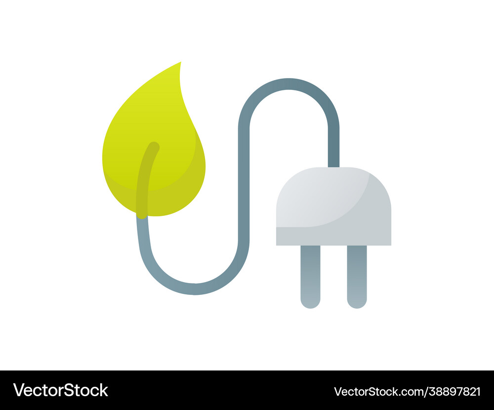 Eco electric power energy green single isolated Vector Image