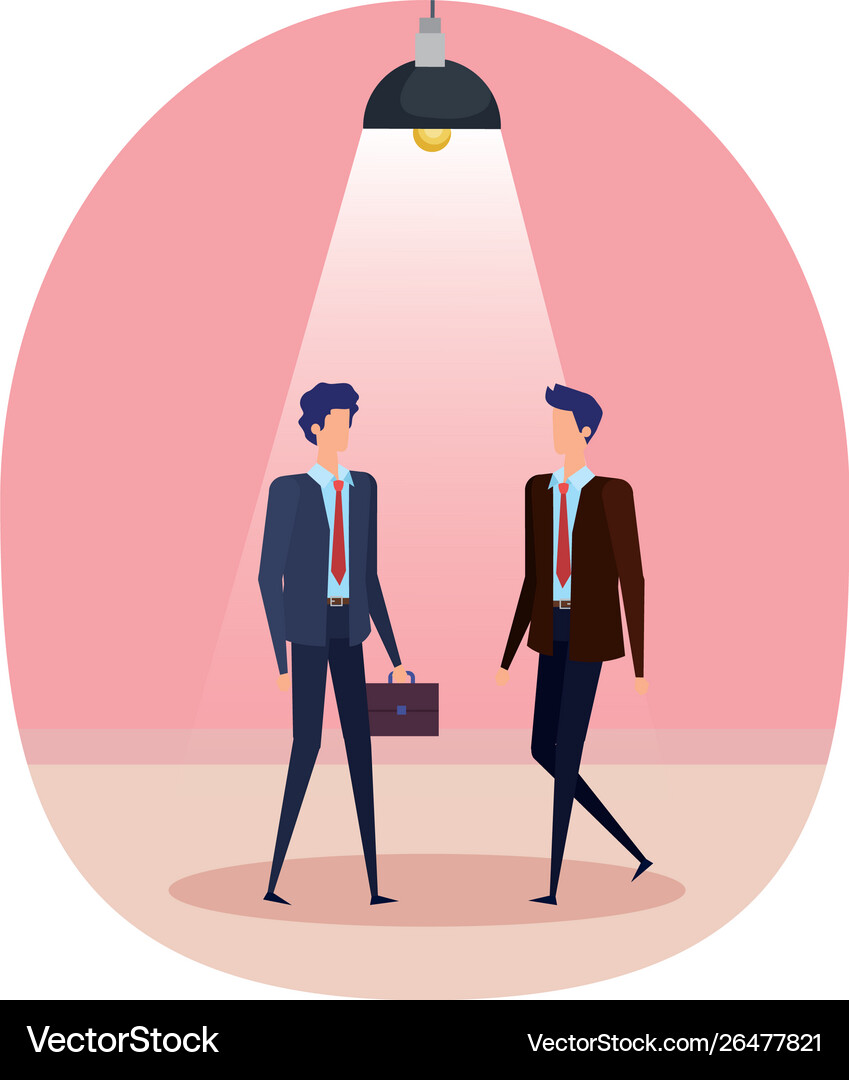 Elegant businessmen in workplace characters Vector Image