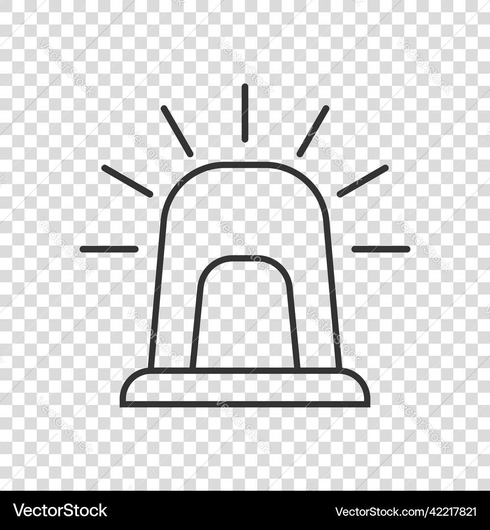 Emergency alarm icon in flat style alert lamp Vector Image