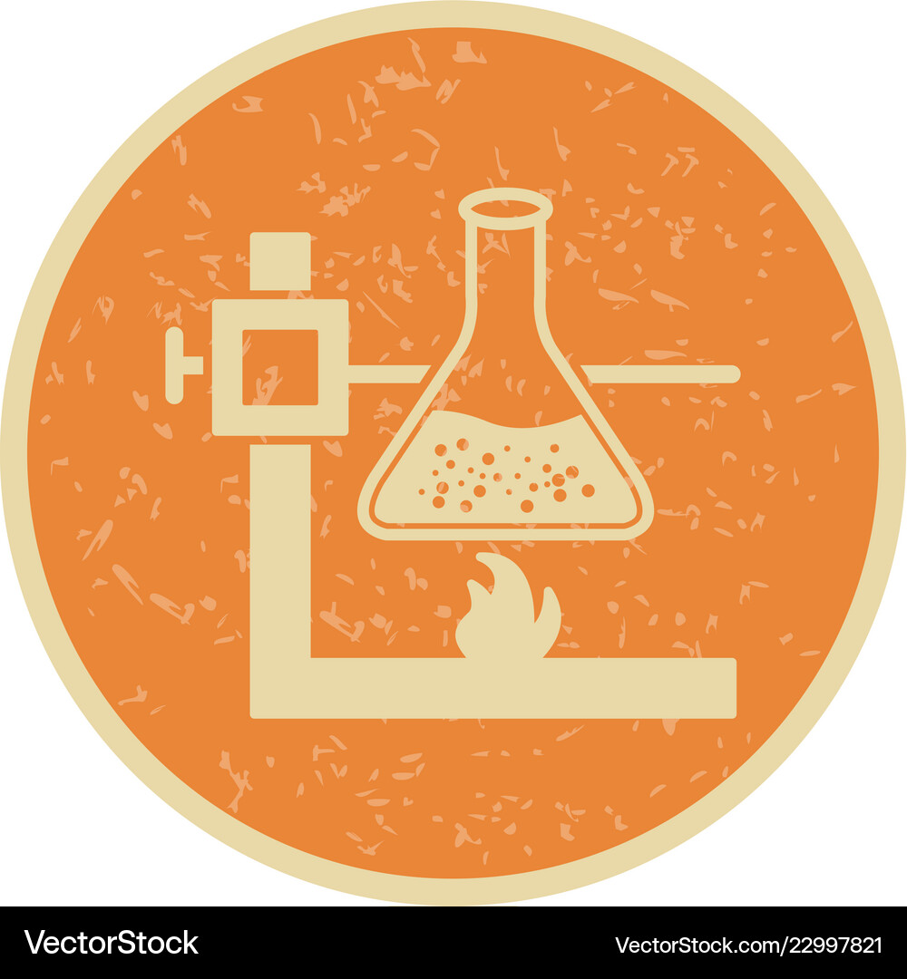 Fire under flask icon Royalty Free Vector Image