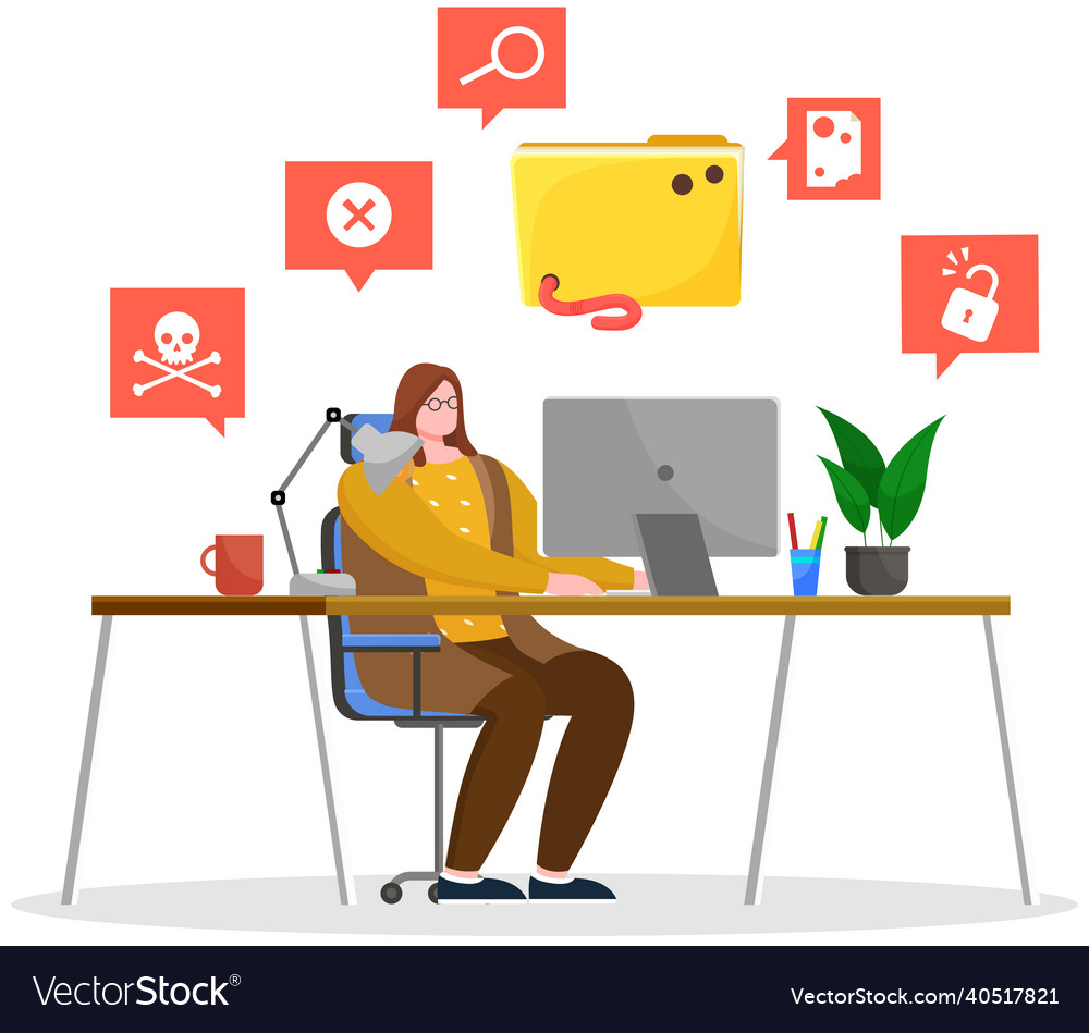 Hacker attack breaks into computer cyber Vector Image