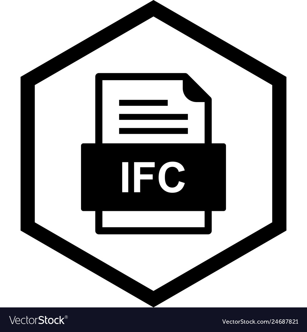Ifc file document icon Royalty Free Vector Image
