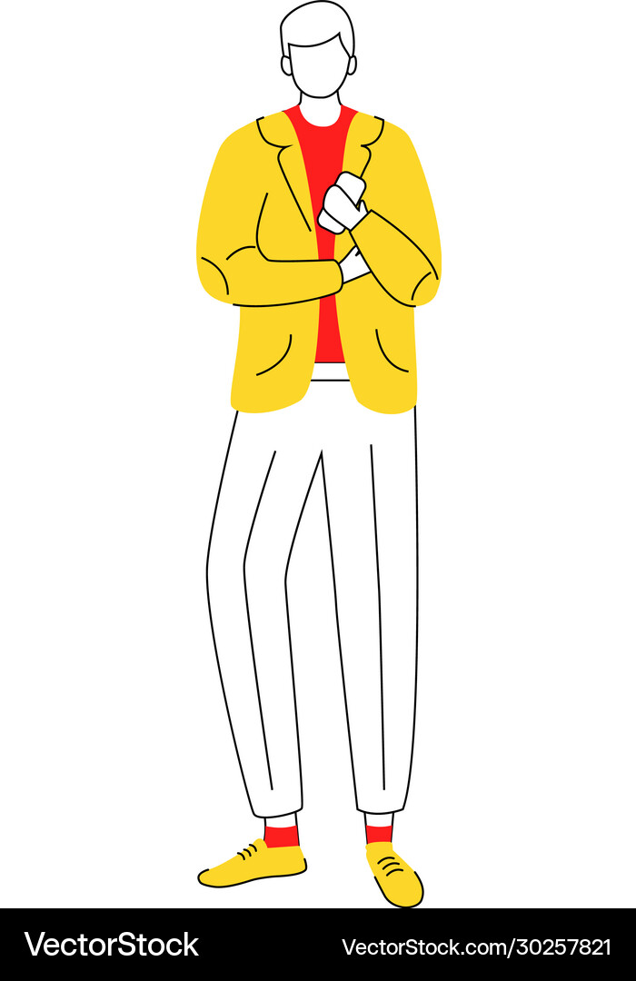 Male office worker flat contour company manager Vector Image