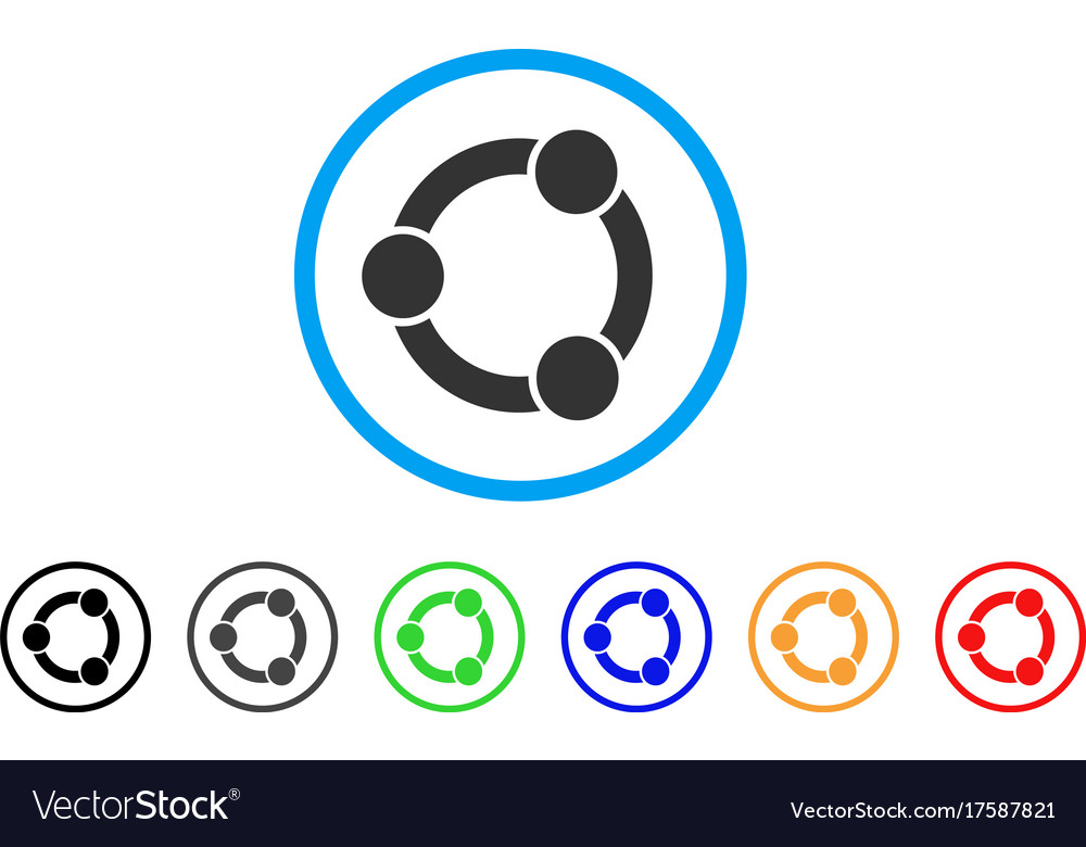 Network relations rounded icon Royalty Free Vector Image