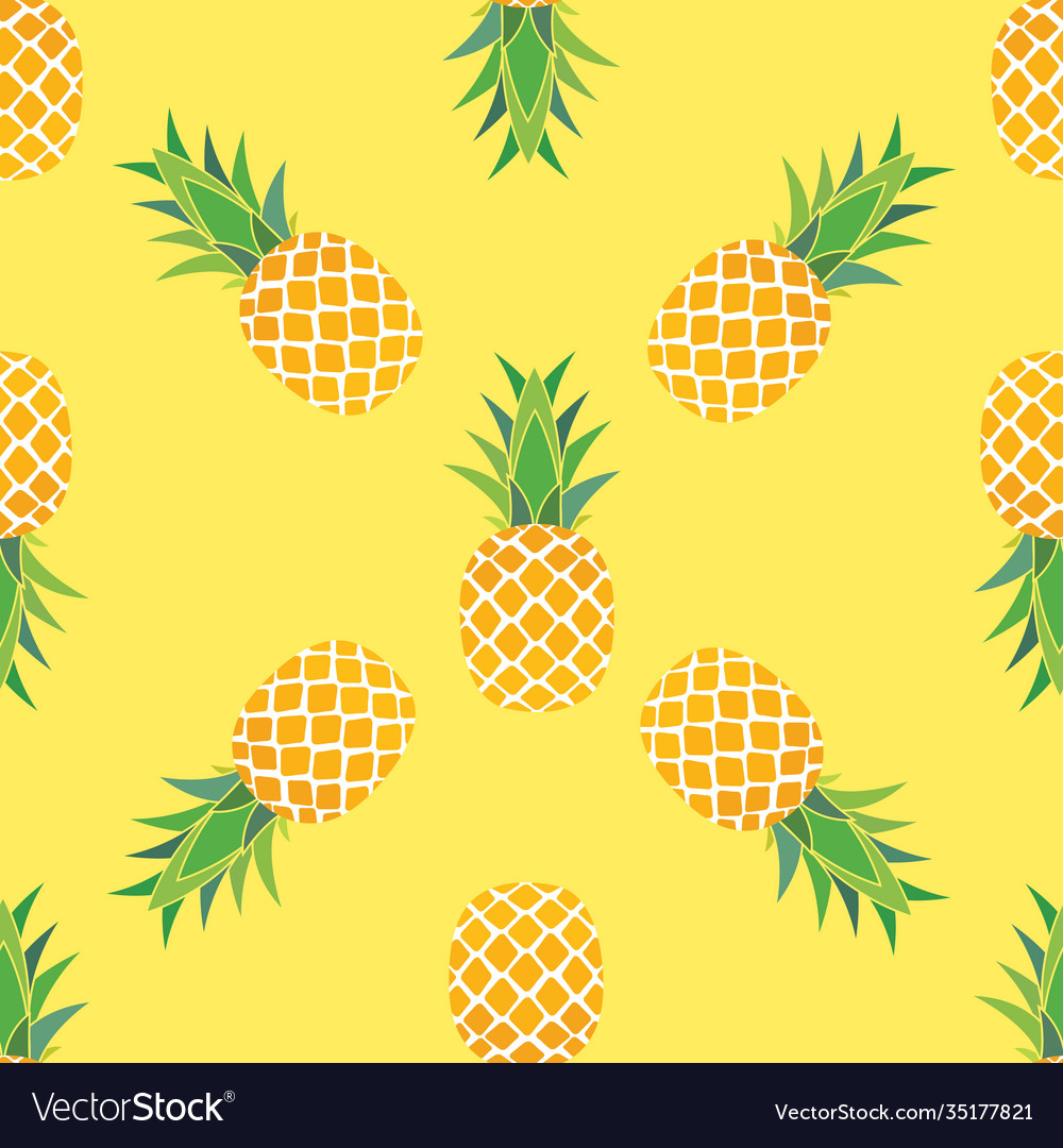 Pineapple seamless pattern background eps10 Vector Image