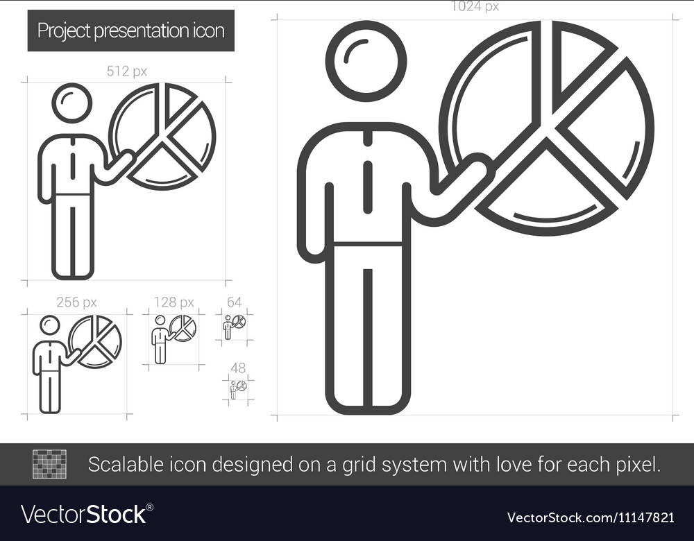 Project presentation line icon Royalty Free Vector Image