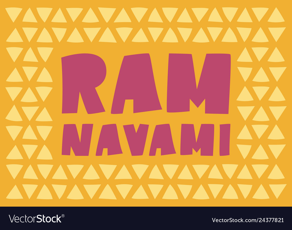Ram navami - typographic poster Royalty Free Vector Image