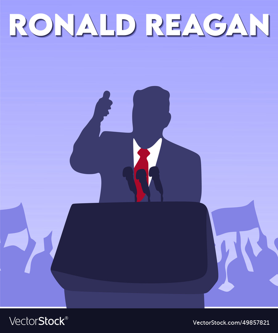Ronald reagan president of the united states Vector Image