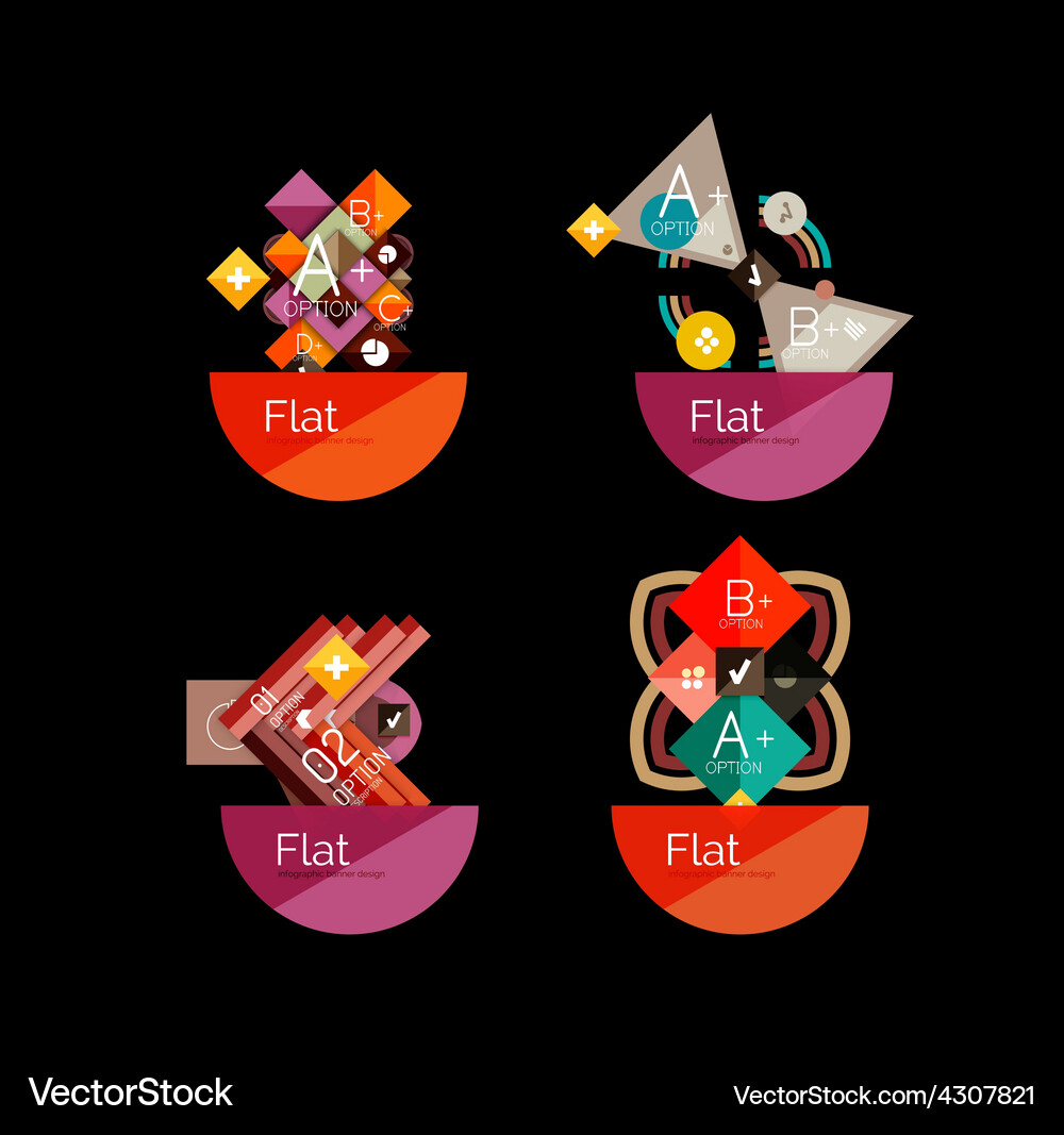 Set of abstract geometric shapes with options Vector Image