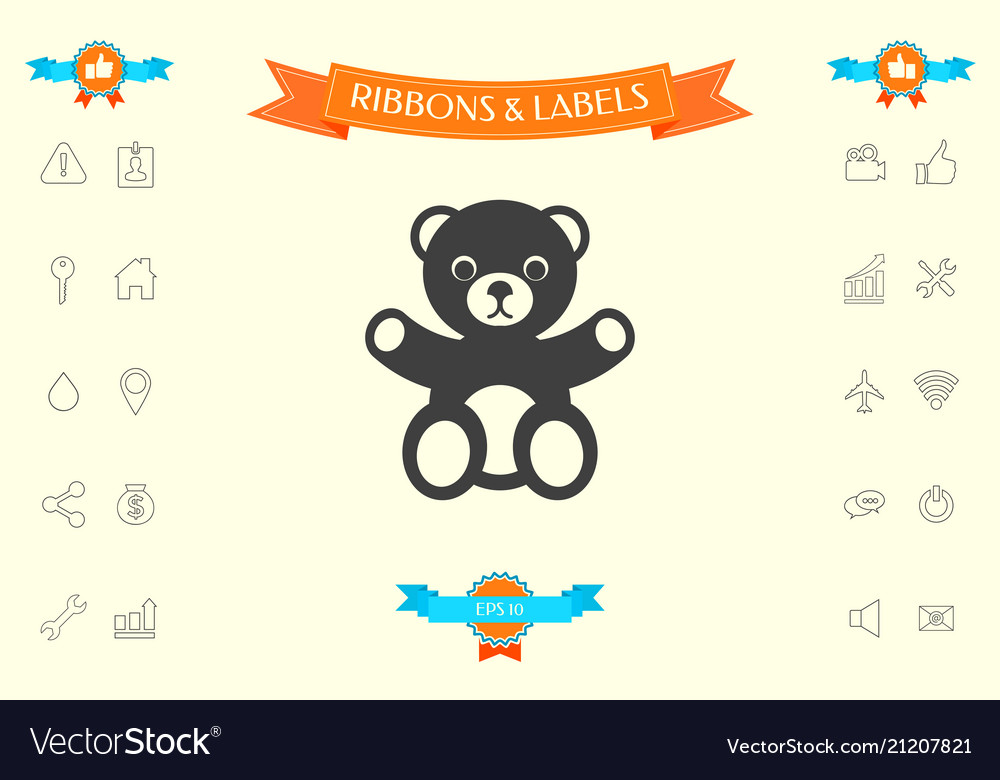 Teddy bear icon Royalty Free Vector Image - VectorStock