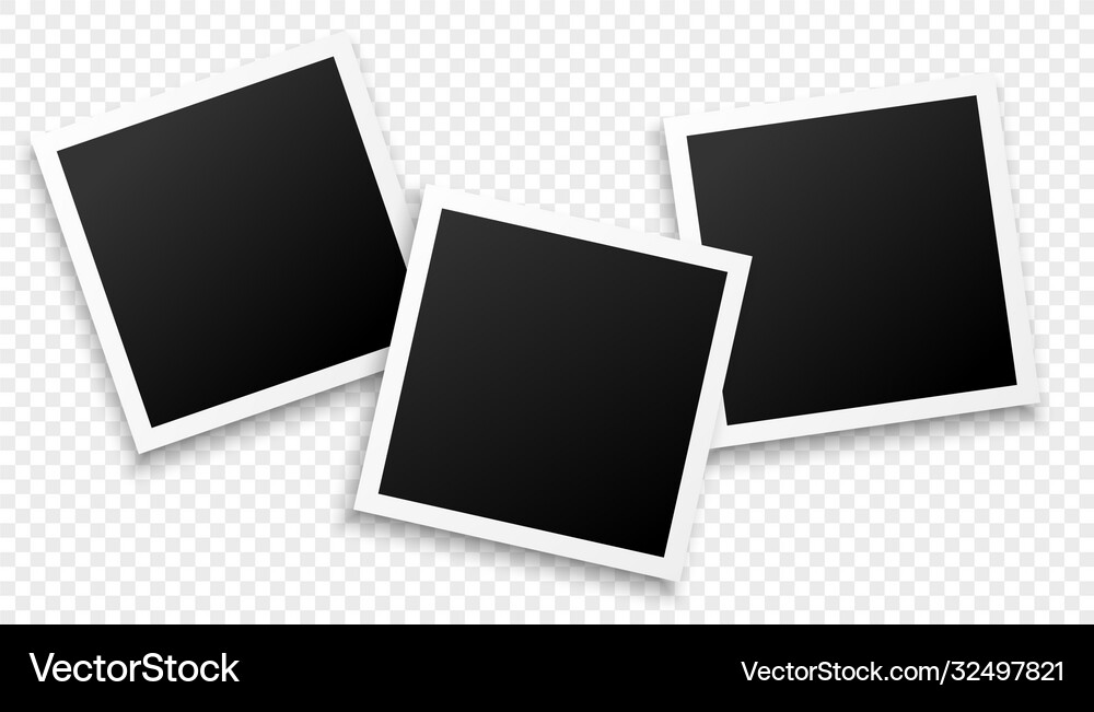 Three Transparent Photo Frames Royalty Free Vector Image