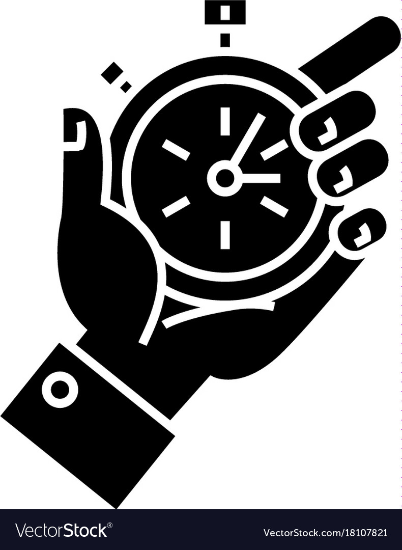 Time management - hand timer icon Royalty Free Vector Image