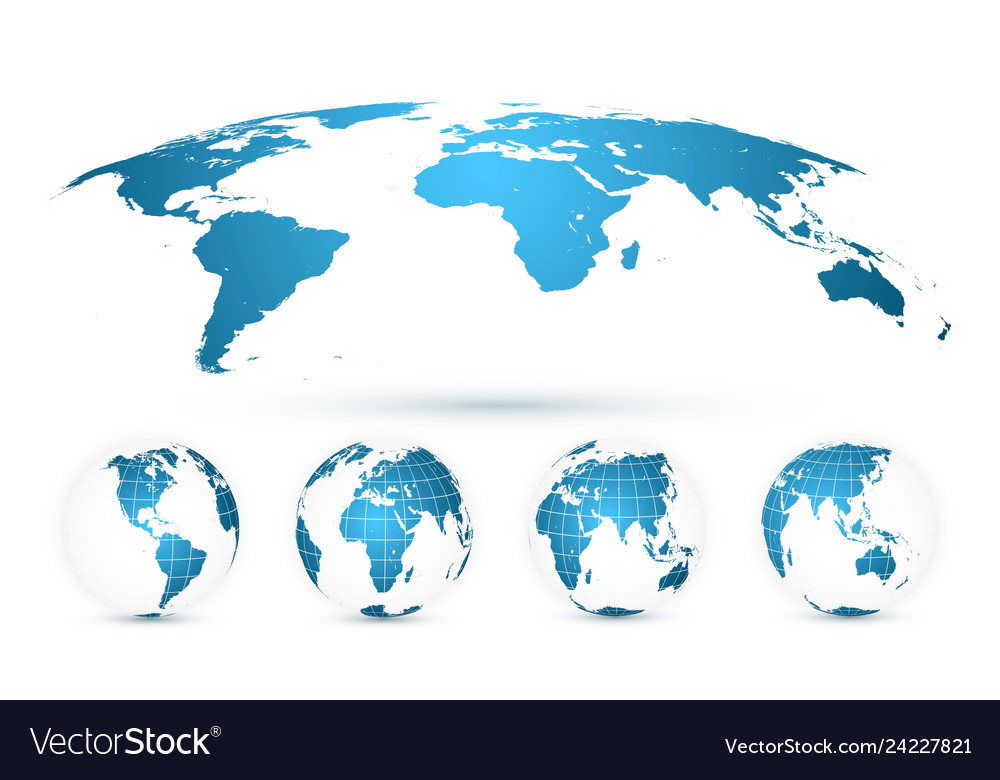 World map isolated on white background in bright Vector Image