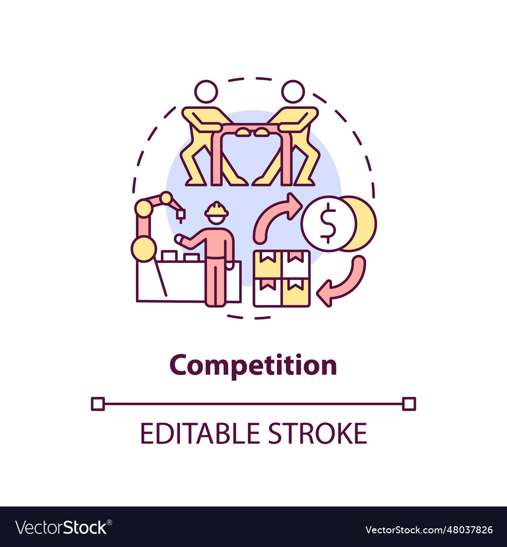 2d customizable competition line icon concept Vector Image