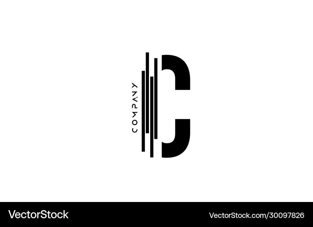 Alphabet c black white letter logo design Vector Image