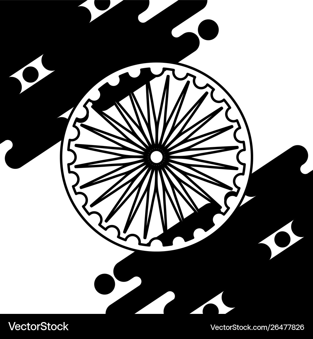 Ashoka chakra emblematic icon indian Royalty Free Vector