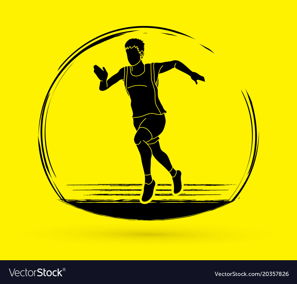 Athlete runner a man runner running Royalty Free Vector