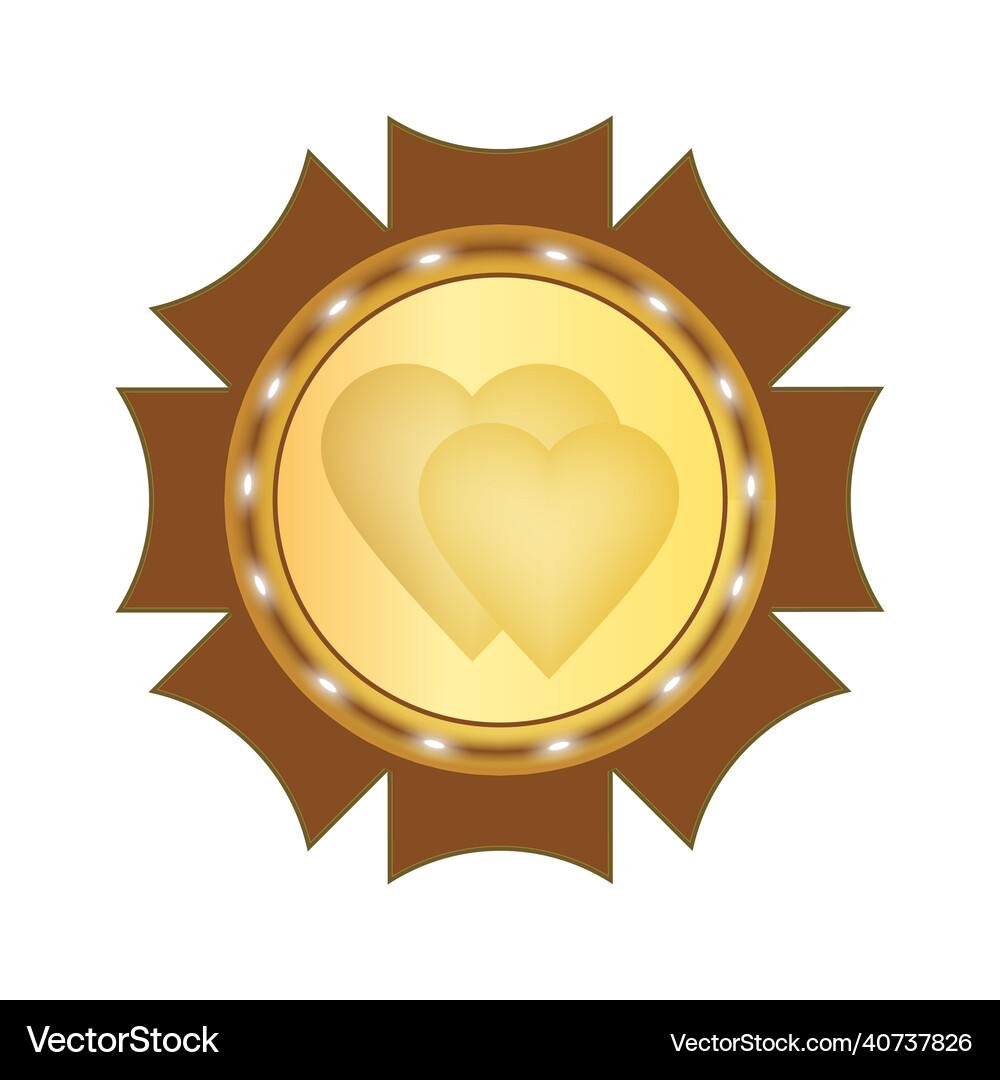 Blank golden label template isolated on white Vector Image